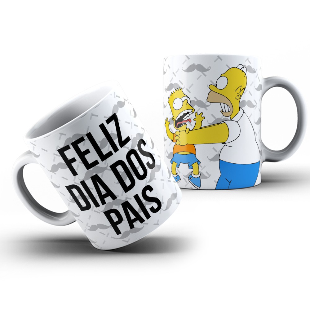 Caneca Personalizada Feliz dia dos Pais Simpsons Engraçada Presente Pai ...