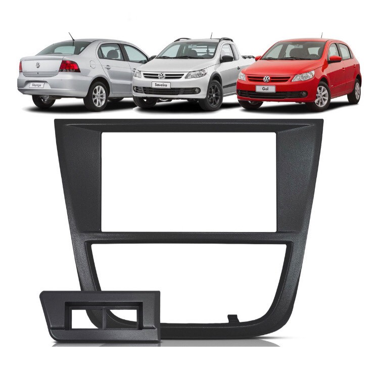 MOLDURA GOL G5 / SAVEIRO / VOYAGE 2 DIN PRETA - Faz a Boa!