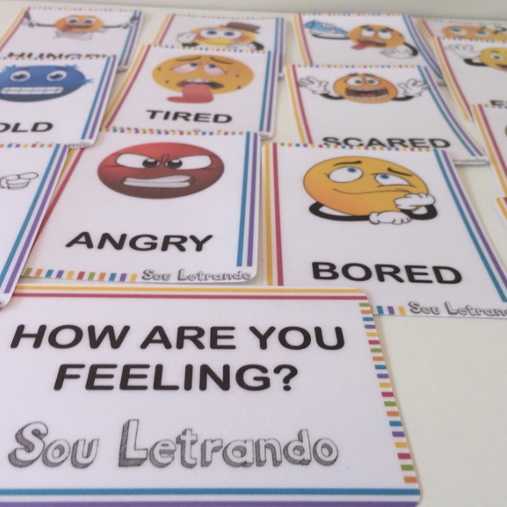 Flashcards em inglês - feelings and emotions | Shopee Brasil