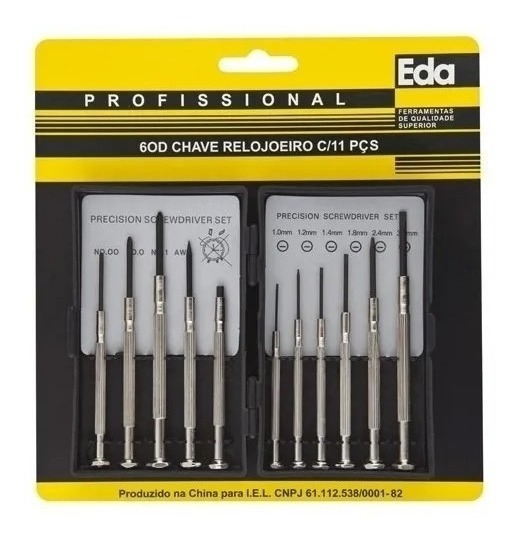 Kit Chave De Precisao Relojoeiro Jogo 11 Pcs Fenda E Philips - Produto ...