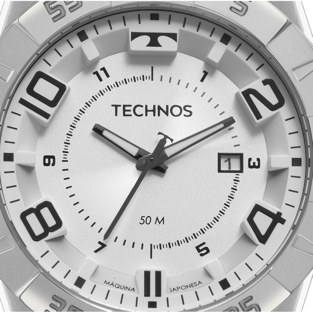 Relogio Prata Masculino Technos Racer 2115MXL/1K Original | Shopee Brasil