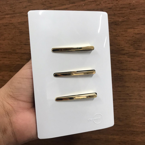 Cj Interruptor Triplo Simples Com Suporte 4x2 - Dicompel Novara Branco ... Cj Interruptor Triplo Simples Com Suporte 4x2 - Dicompel Novara Branco ...