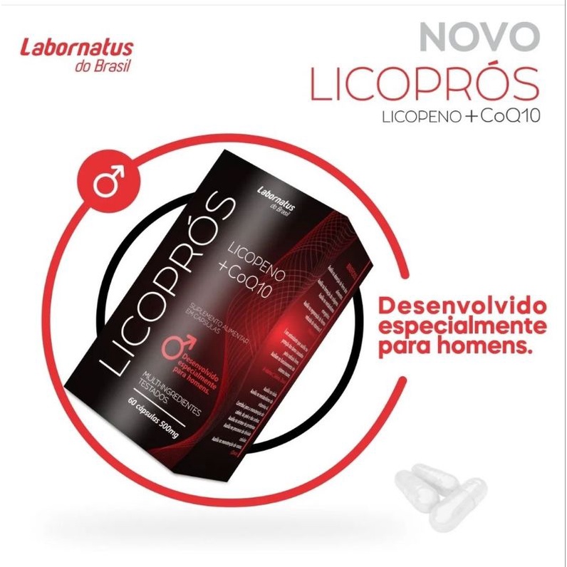 Licopros 60cps 500mg com Licopeno e Coenzima Q10. Desenvolvido ...
