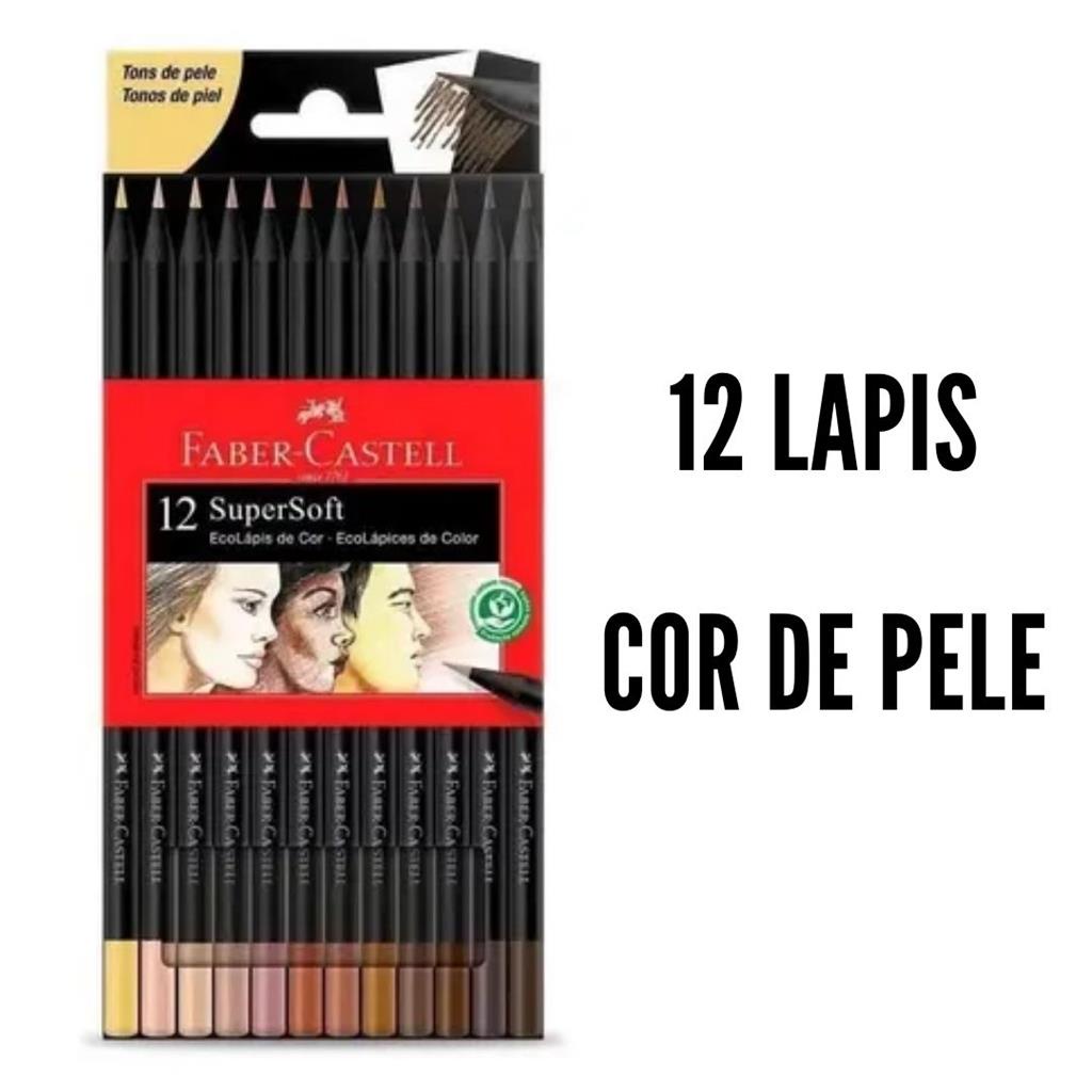 Lapis De Cor Faber Castell Super Soft 12 Cores Tons De Pele | Shopee Brasil