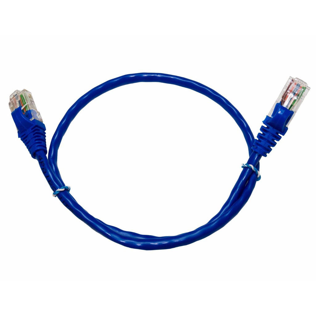 Cabo Para Internet Cat5e Conector Rj45 - 60 Cm Azul Com Capa | Shopee ...