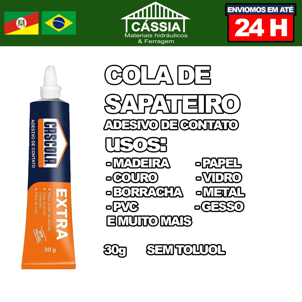 Cola Adesivo de Contato Cascola 30gr p/ Sapateiro, Marceneiro Extra ...