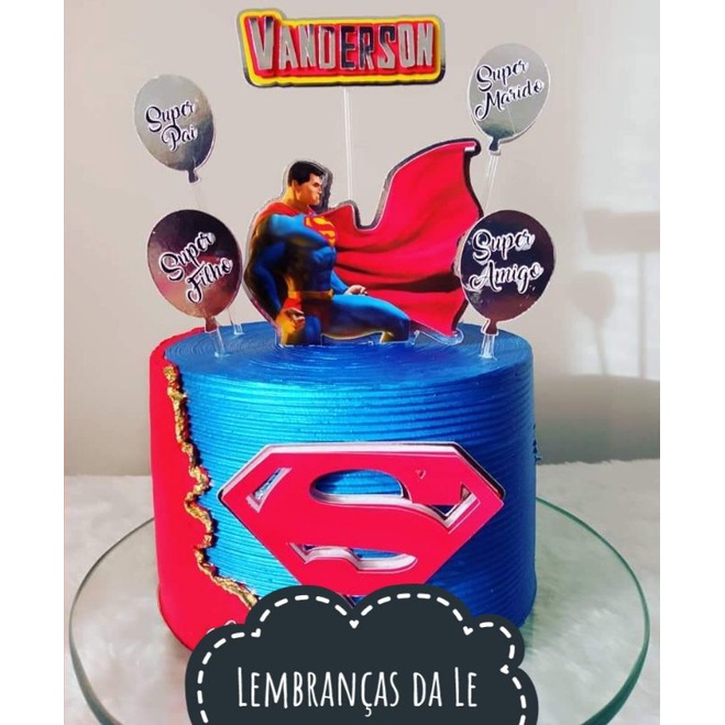 Topper de Bolo Super Pai, Esposo, Filho, Amigo - Topo de Bolo Super Pai ...