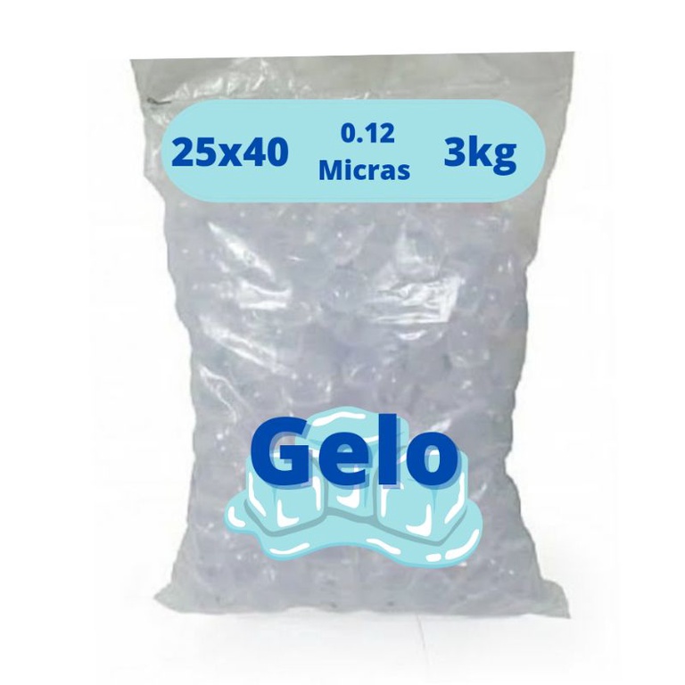 Saco para Gelo Transparente Liso 25x40 0.12 micras 100 unid. | Shopee ...