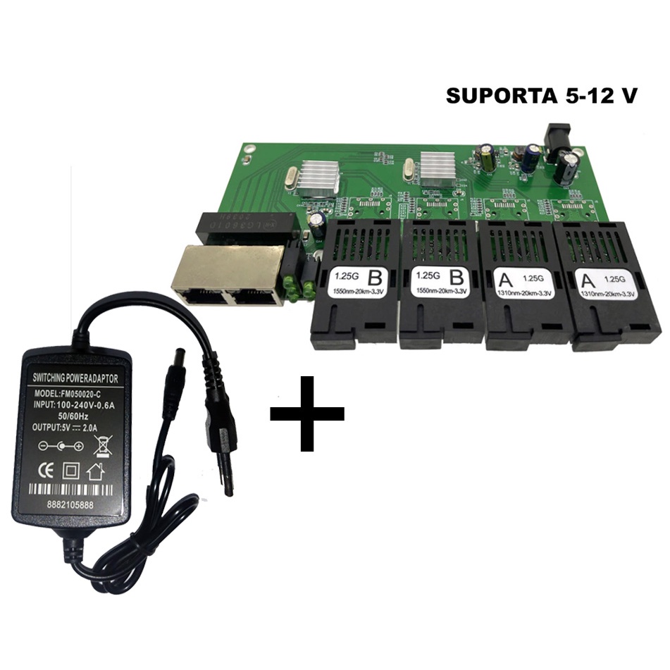 Placa Switch Metro 4fib 2rj Gbic Embutido Até 120km | Shopee Brasil