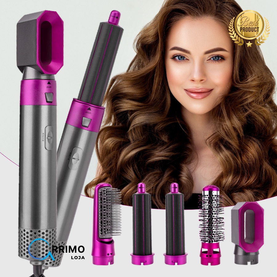 5 Em 1 Escova Secadora Modeladora Alisadora Prancha Secador Shopee Brasil