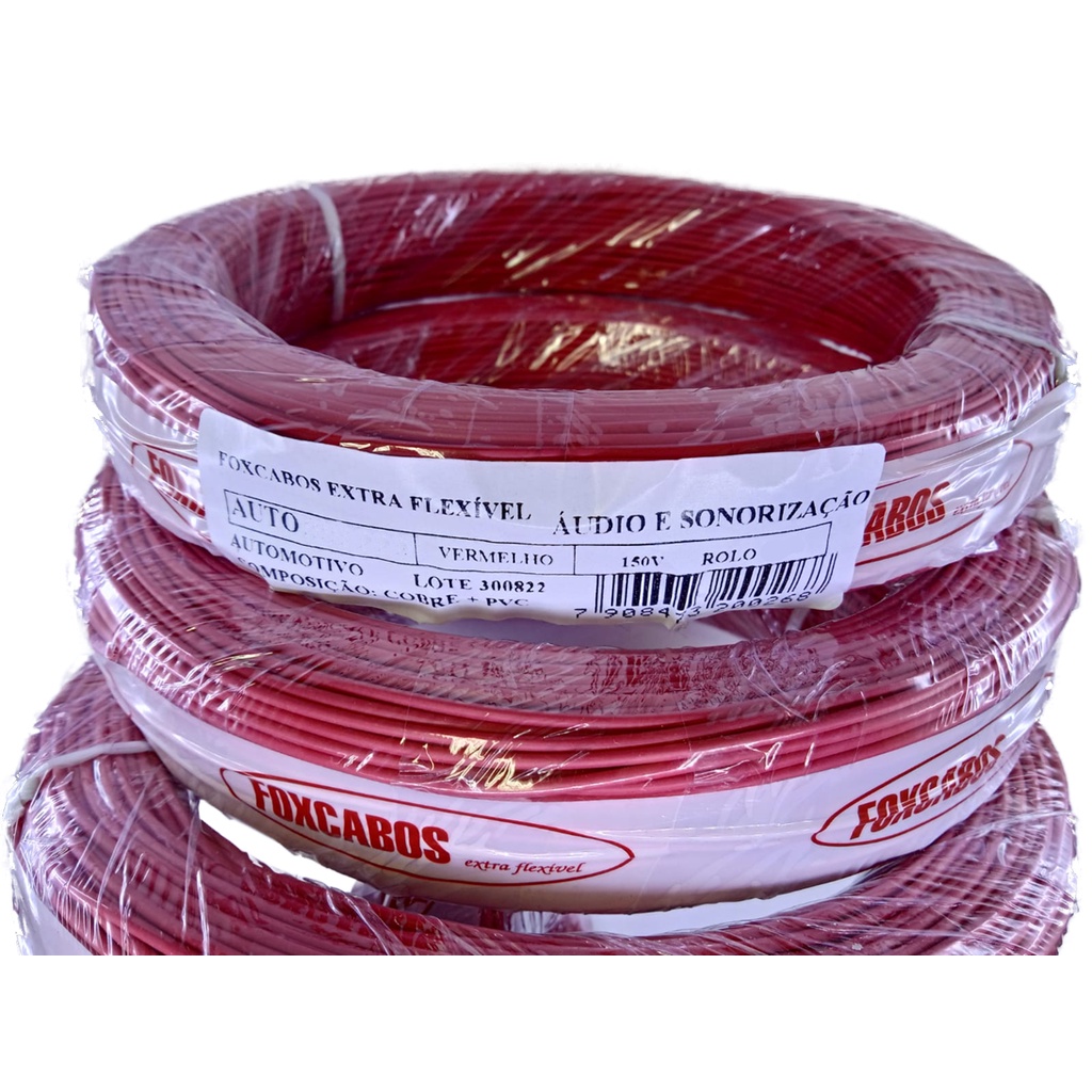 Rolo fio cabo cabinho flexivel bitola 1,00 mm - 50 metros - Cores ...