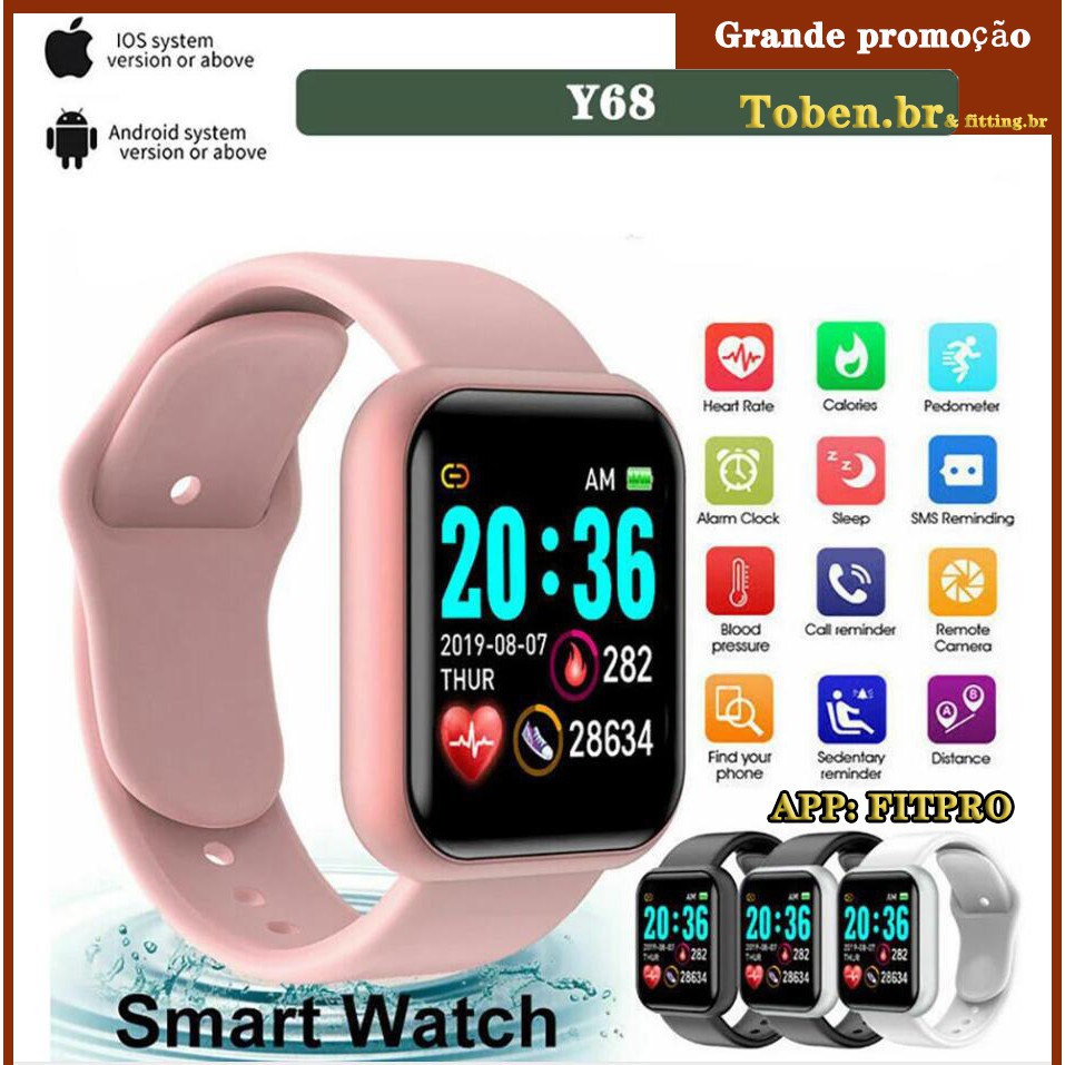 Smartwatch Apple Watch Carrinho O Aca Para Ios Android Imita Y68 Rel ...