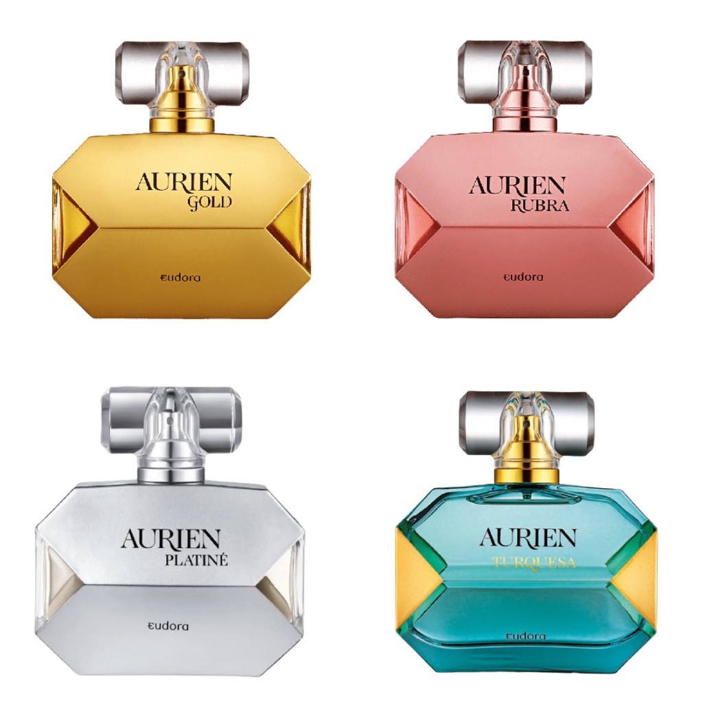 Linha Aurien Eudora Perfume Feminino Aurien Turquesa Gold Rubra Platiné ...