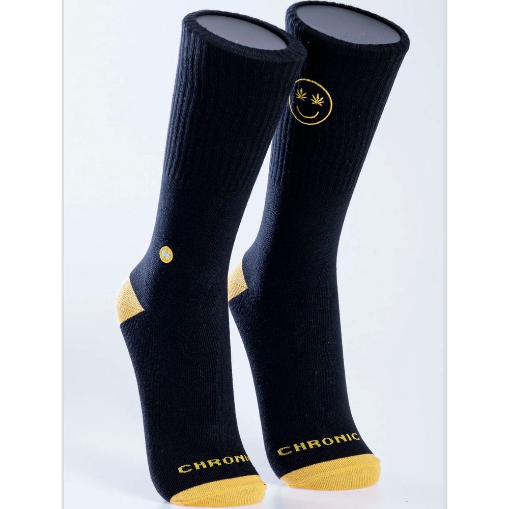 Meia Cano Alto Chronic Smile Weed - Preto | Shopee Brasil