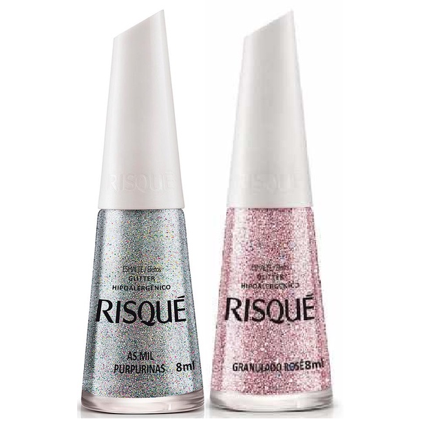 Esmalte Risqué Glitter As Mil Purpurinas E Granulado Rose Use Sua Criatividade E Pinte Suas ...