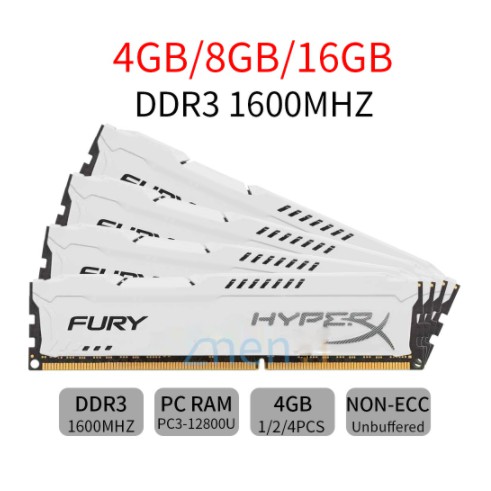 Desktop Hyperx Fury Ddr3 4Gb 8Gb Ram Dimm Ddr3 1333 / 1600 / 1866 Mhz 1 ...