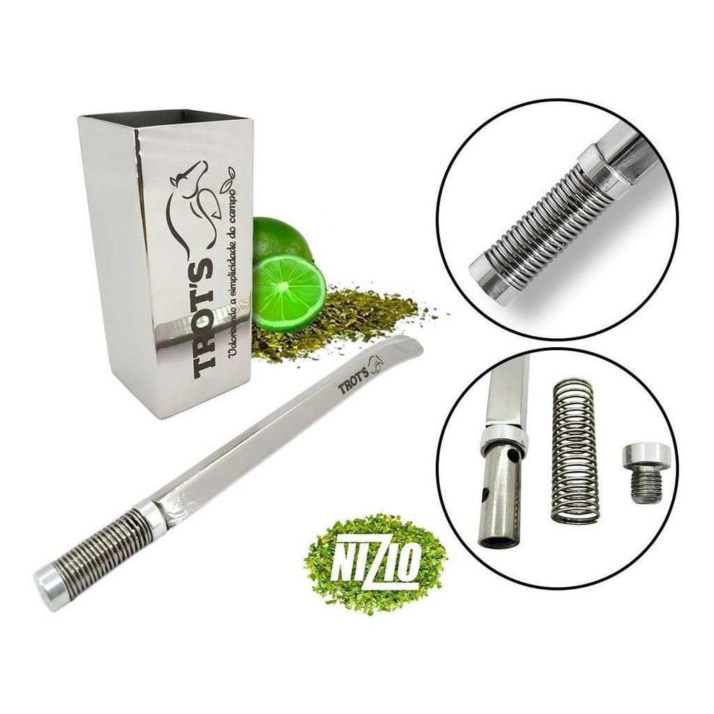 Kit Terere Trots Inox Completo Cuia Bomba Quadrada Regulavel | Shopee ...
