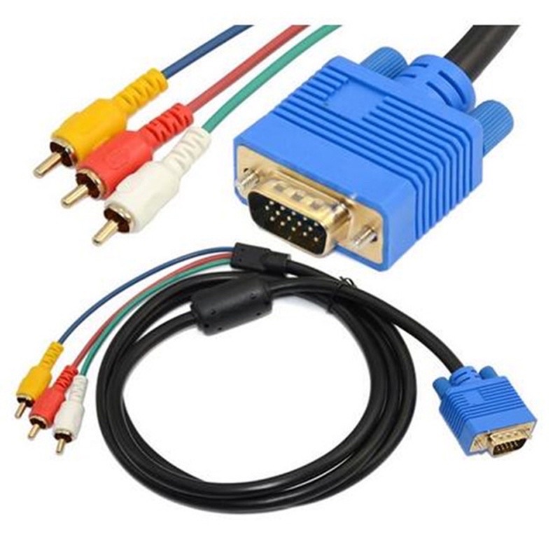Cabo Adaptador Vga Macho Para 3 Rca Macho 1,5m Vga Rca | Shopee Brasil