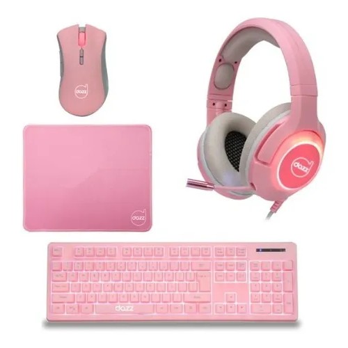 Kit Gamer Feminino 4 Em 1 Rosa CM418 - Dazz | Shopee Brasil