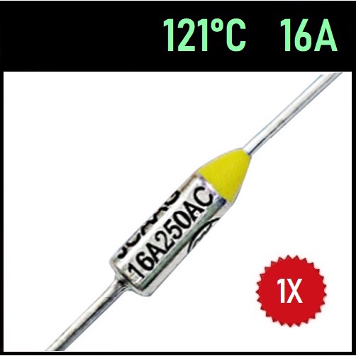 1 Fusível Térmico 16A TF121°C 121C 121°C 121 Graus 250V | Shopee Brasil