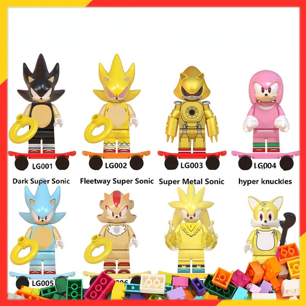 READY STOCK Lego Cartoon Silver Sonic Com Minifiguras De Skate Kids ...