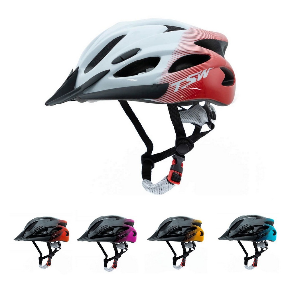Capacete ciclismo bike ciclista TSW Raptor MTB com Led traseiro ...