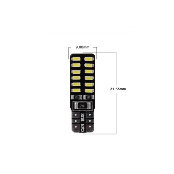 4 Lampadas Led T10 24 Leds Canceler (farolete/placa/teto) | Shopee Brasil