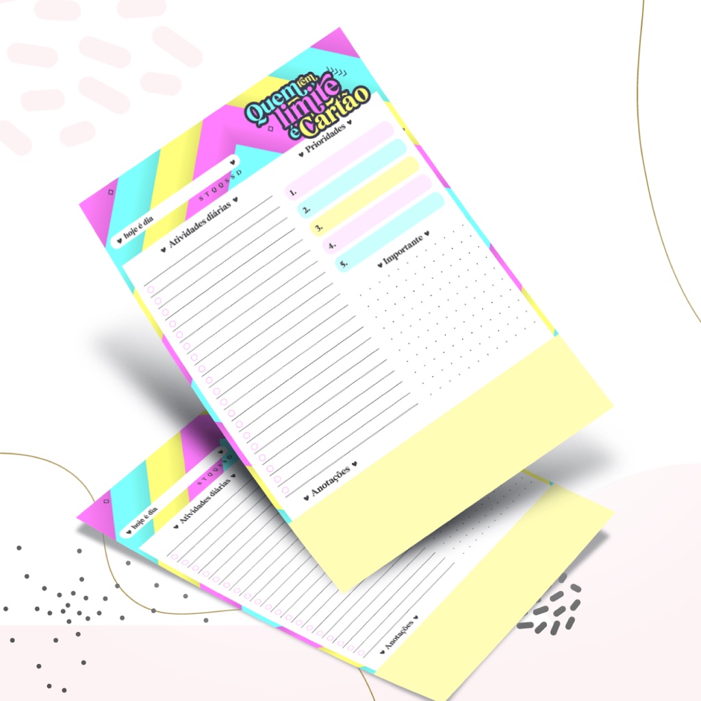 Bloco Planejador Diário - Quem tem limite é cartão | Shopee Brasil