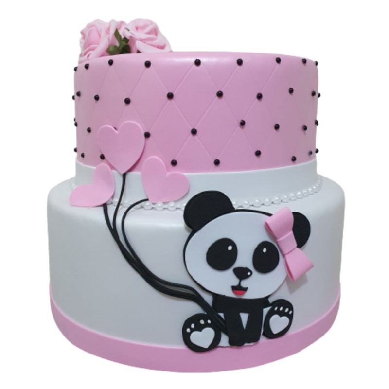 Bolo fake Panda Rosa | Shopee Brasil