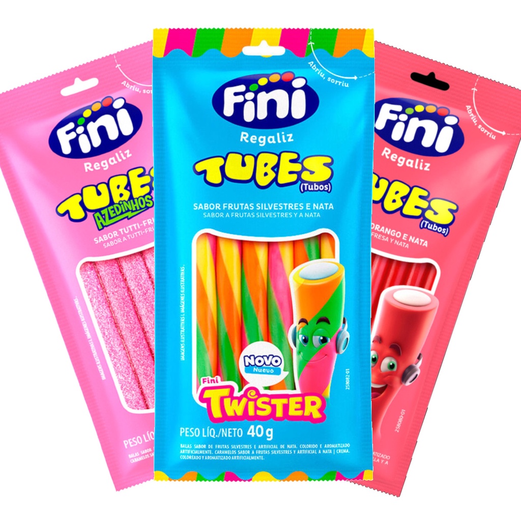 Bala Fini Tubes Unidade 40g Gelatina Morango Uva Citrico | Shopee Brasil