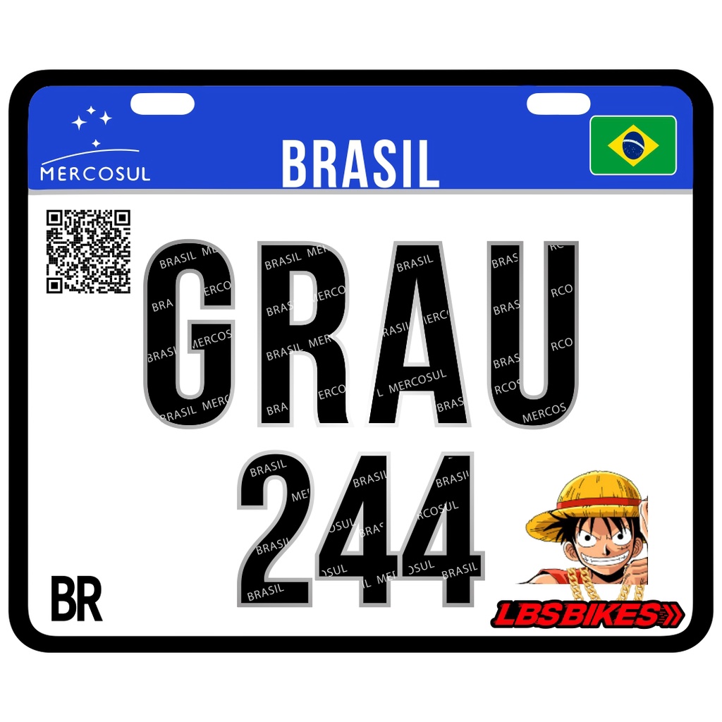 Placa Personalizada Mercosul P/Bike Novo Modelo Escrita Grau | Shopee ... Placa Personalizada Mercosul P/Bike Novo Modelo Escrita Grau | Shopee ...