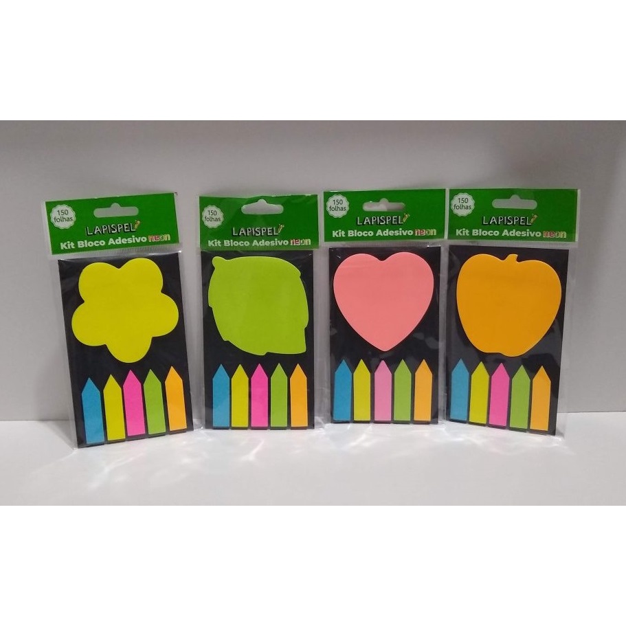 Kit Bloco Adesivo Neon - Pos It 150 folhas Kit Material Escolar ...