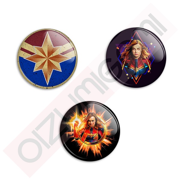 Bottons Capitã Marvel - Tam: 4,5cm - Broche - Botons - Buttons - Pin ...