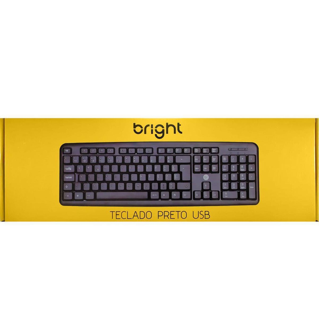 Teclado Bright 0014 Basic preto USB Padrão Abnt2 | Shopee Brasil