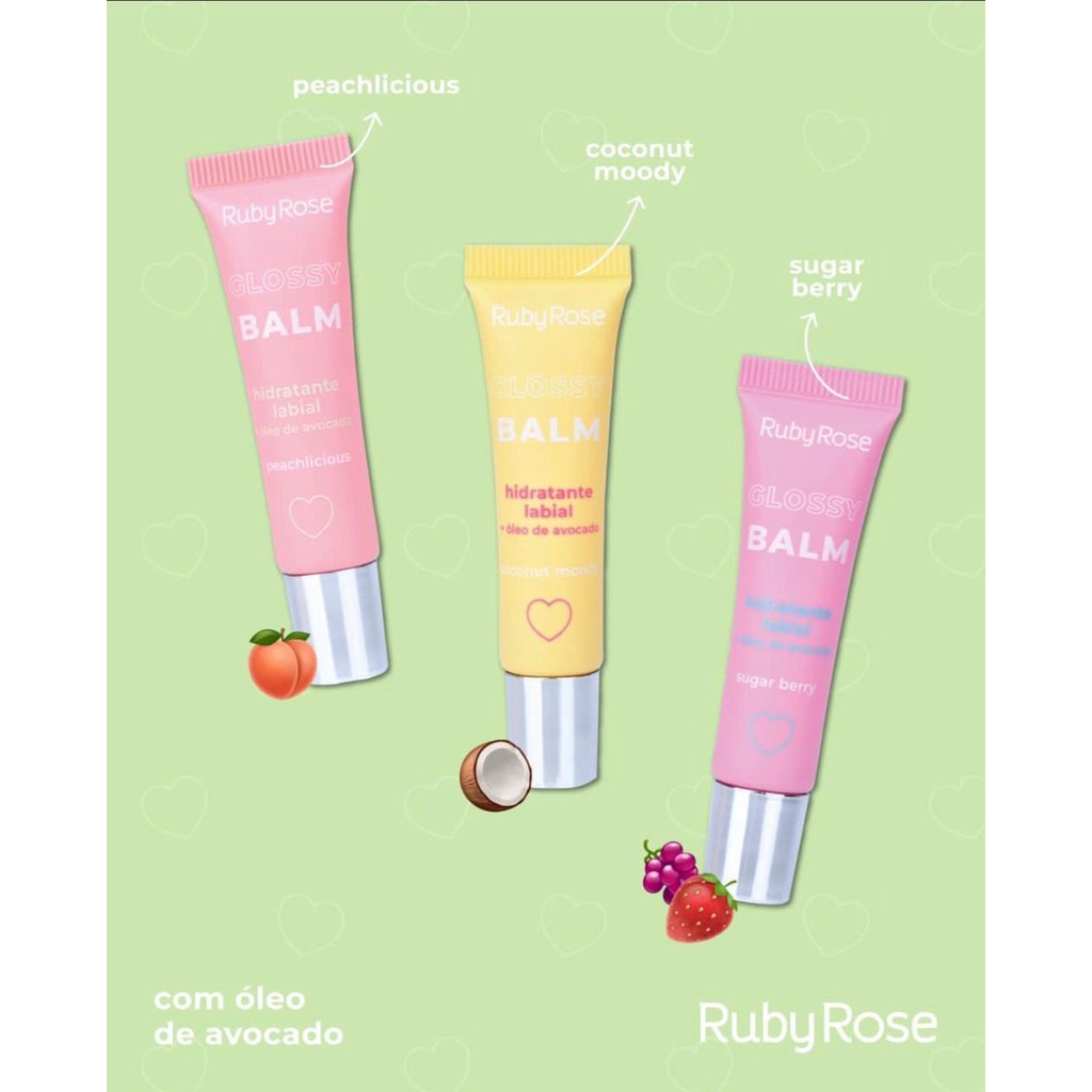HIDRATANTE LABIAL GLOSSY BALM - RUBY ROSE | Shopee Brasil