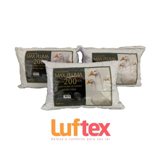 Kit 2 Travesseiros Max Pluma Percal 200 Fios Toque Pluma De Ganso ...