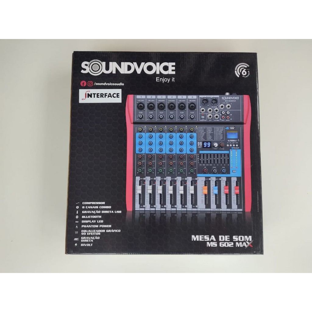 Mesa de Som Soundvoice MS 602 MAX - Bluetooth | Shopee Brasil