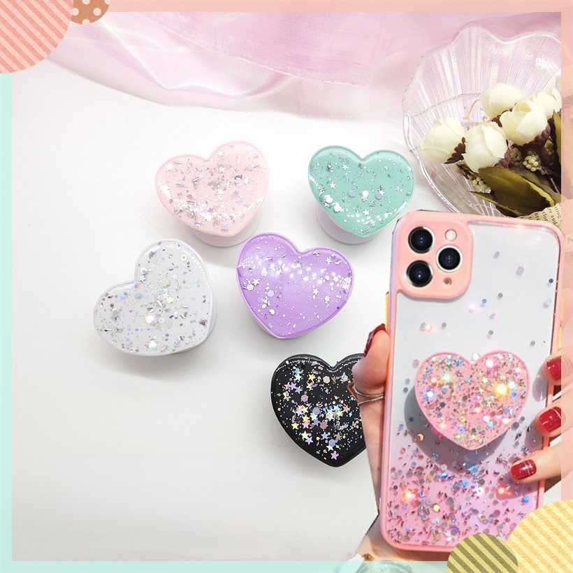 Luxuoso Amor Universal Suporte De Bolsa De Ar Dedo 3D Telefone Bling ...