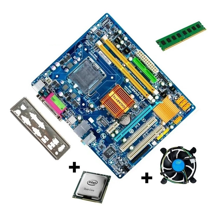 Kit Placa 775 + Intel Dual Core + 2gb Ram + Cooler + Montada + Testada ...