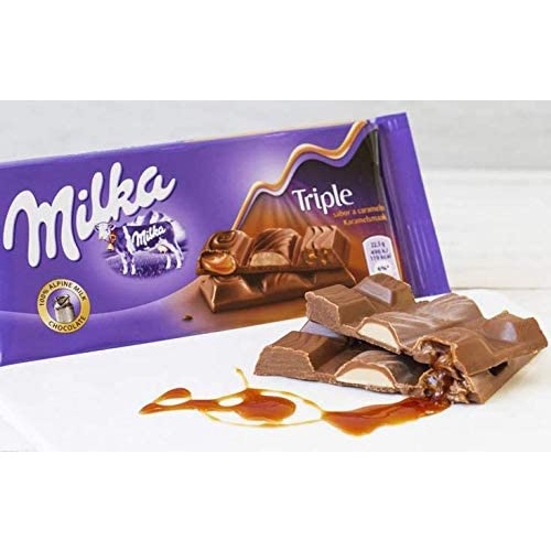 MILKA TRIPLE CARAMEL CHOCOLATE 90G | Shopee Brasil