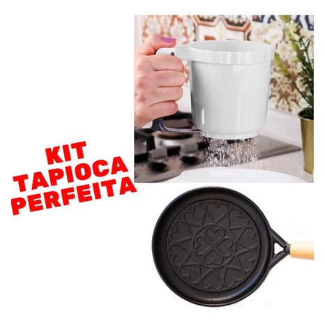 Kit Para Tapioca Polvilhador Peneira E Tapioqueira De Ferro | Shopee Brasil