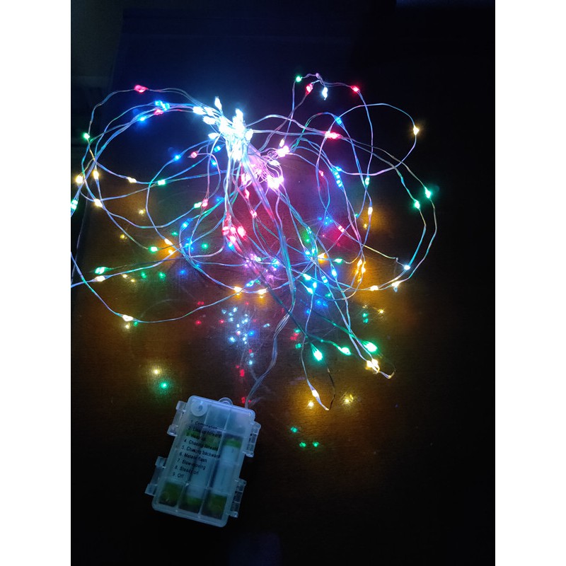 fita de led fio fada rgb colorido led piscando pilha prova da chuva com ...