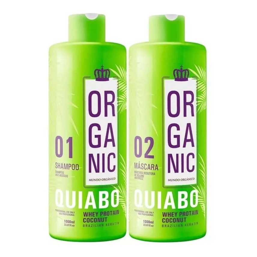Kit Semi Progressiva e Shampoo Ant Resíduos Quiabo Orgânic 2x1000ml ...