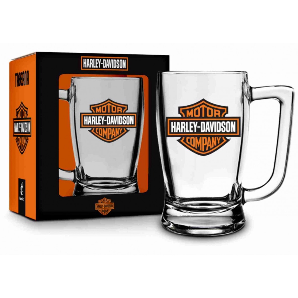 Caneca Vidro Chopp Harley Davidson Taberna 340ml | Shopee Brasil