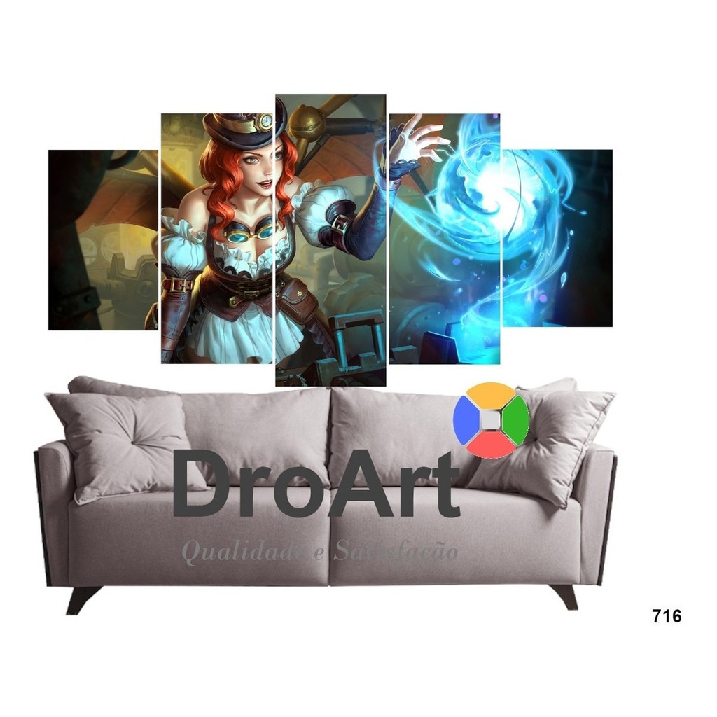 Quadro 5 Peças Lol Alice League Of Legends Jogo Game Quarto | Shopee Brasil