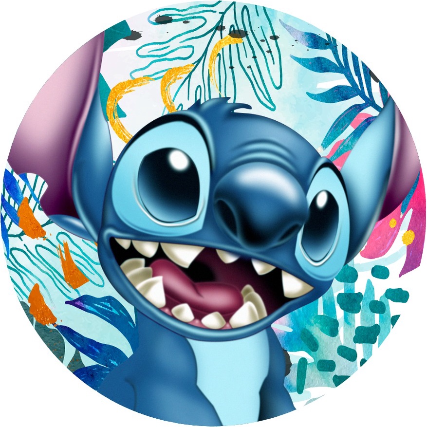 Painel De Festa Redondo Sublimado Em Tecido Tema Lilo & Stitch | Shopee ...