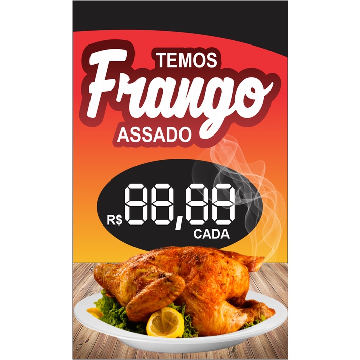 Banner frango assado - 60x100 Lona | Shopee Brasil