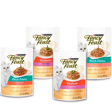 Fancy Feast Sachê para Gato 85g Sabores Adultos e Filhotes Frango ...