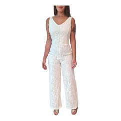 Macacao Renda Guipir Festa Civil Casamento Branco Flare | Shopee Brasil