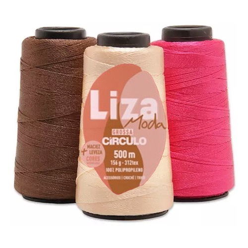 Linha Liza Moda Fio Grosso Circulo Crochê 500m - 5 Cones | Shopee Brasil
